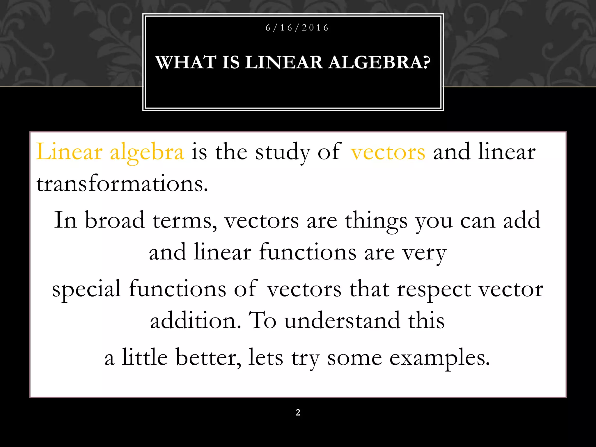 Linear algebra and Vector | PPT