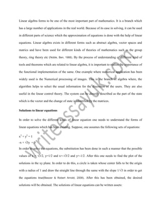 Linear Algebra and its use in finance: | PDF