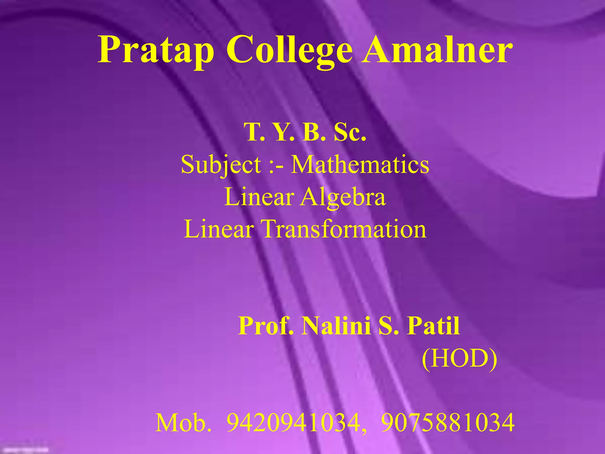 Linear Transformation | PPTX