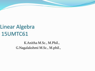 Linear algebra | PPT
