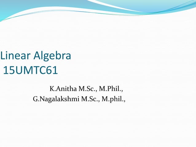 Linear algebra | PPT