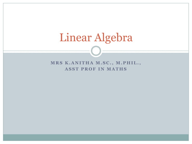 Linear algebra | PPT