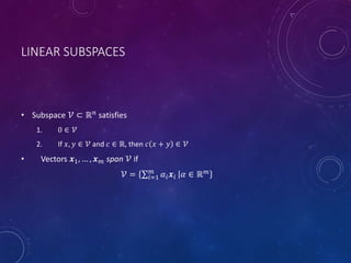 LINEAR ALGEBRA, WITH OPTIMIZATION | PPTX