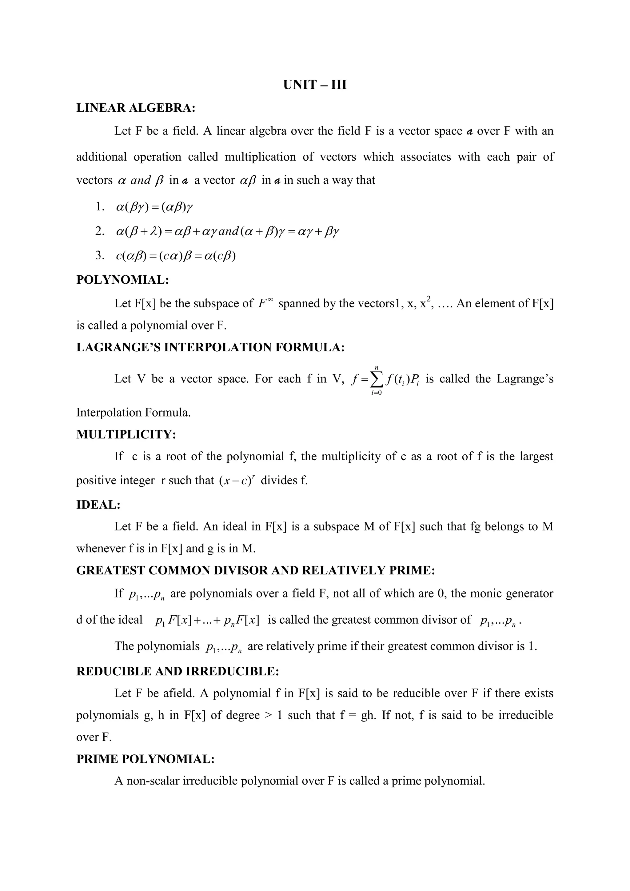 Linear algebra | PDF