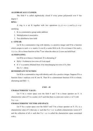Linear algebra | PDF