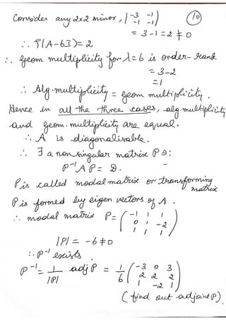 Linear algebra Diagonalizable matrices | PDF | Physics | Science