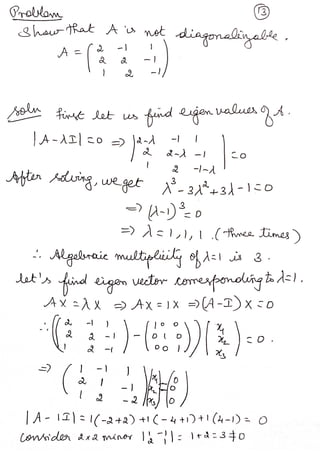 Linear algebra Diagonalizable matrices | PDF | Physics | Science