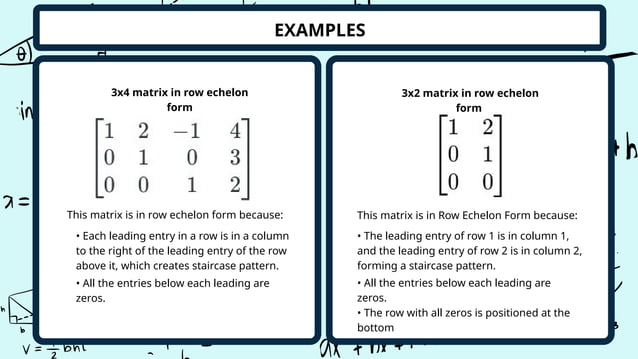 Linear Algebra - Row Echelon Form and Reduced Row Echelon Form | PPTX | Physics | Science