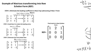 Linear Algebra - Row Echelon Form and Reduced Row Echelon Form | PPTX