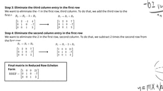 Linear Algebra - Row Echelon Form and Reduced Row Echelon Form | PPTX