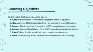 Linear Algebra - Row Echelon Form and Reduced Row Echelon Form | PPTX