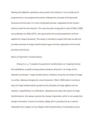 Linear algebra sample paper - essay | PDF | 3-D Graphics | Computer ...