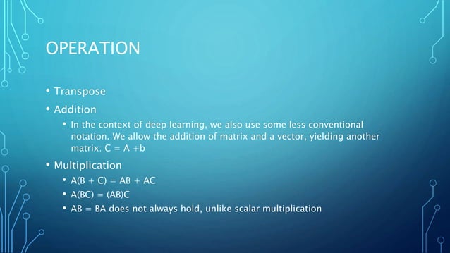 Linear algebra and probability (Deep Learning chapter 2&3) | PPTX ...