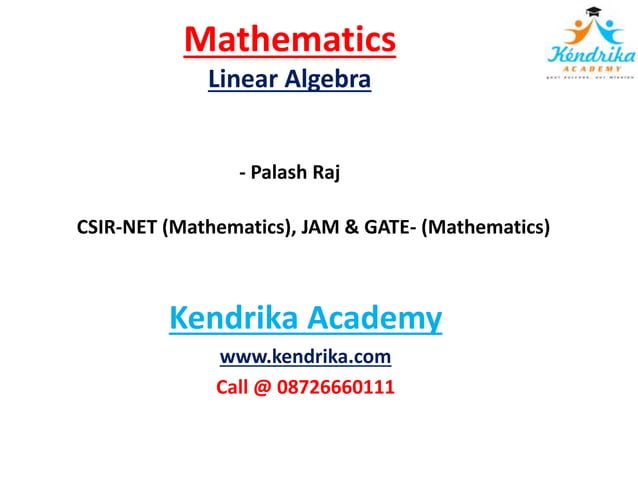 Linear Algebra for Competitive Exams | PPTX