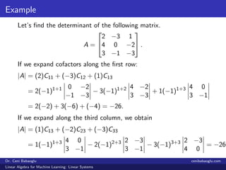 1. Linear Algebra for Machine Learning: Linear Systems | PDF