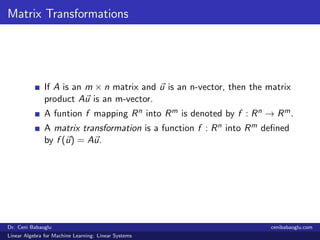 1. Linear Algebra for Machine Learning: Linear Systems | PDF