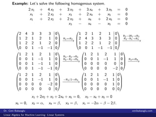 1. Linear Algebra for Machine Learning: Linear Systems | PDF
