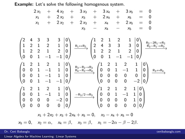 1. Linear Algebra for Machine Learning: Linear Systems | PDF