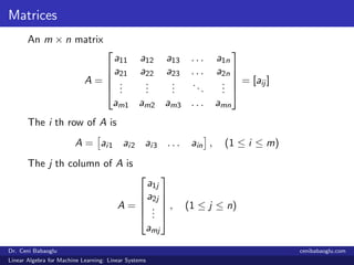 1. Linear Algebra for Machine Learning: Linear Systems | PDF