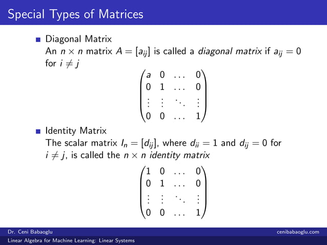 1. Linear Algebra for Machine Learning: Linear Systems | PDF