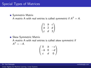 1. Linear Algebra for Machine Learning: Linear Systems | PDF