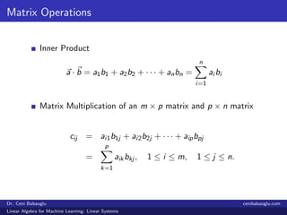 1. Linear Algebra for Machine Learning: Linear Systems | PDF
