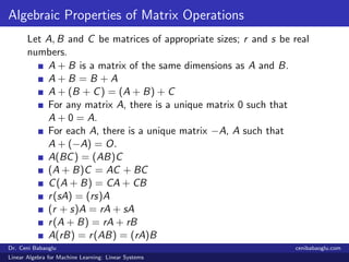 1. Linear Algebra for Machine Learning: Linear Systems | PDF