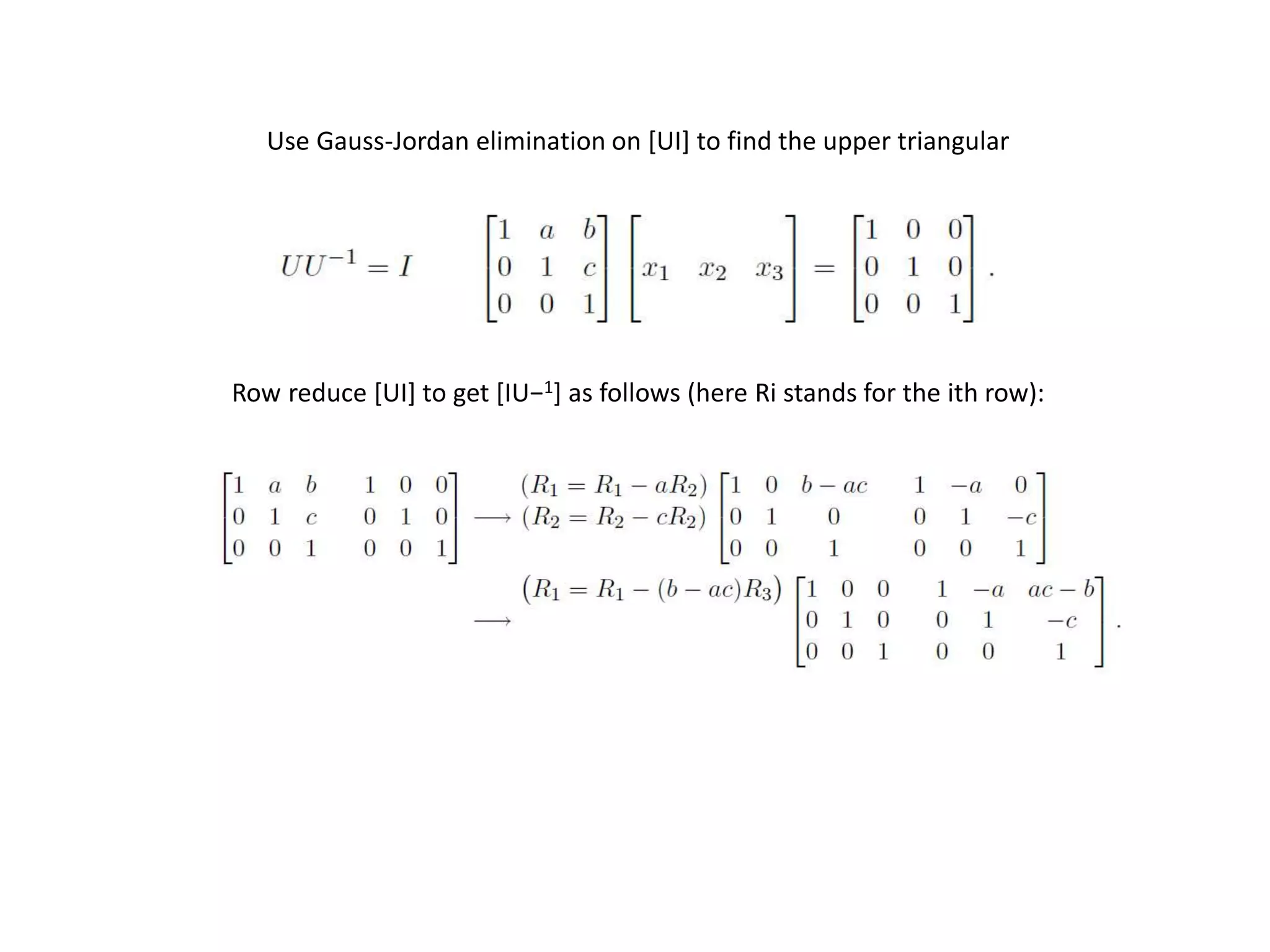 Linear Algebra Gauss Jordan Elimination Pptx