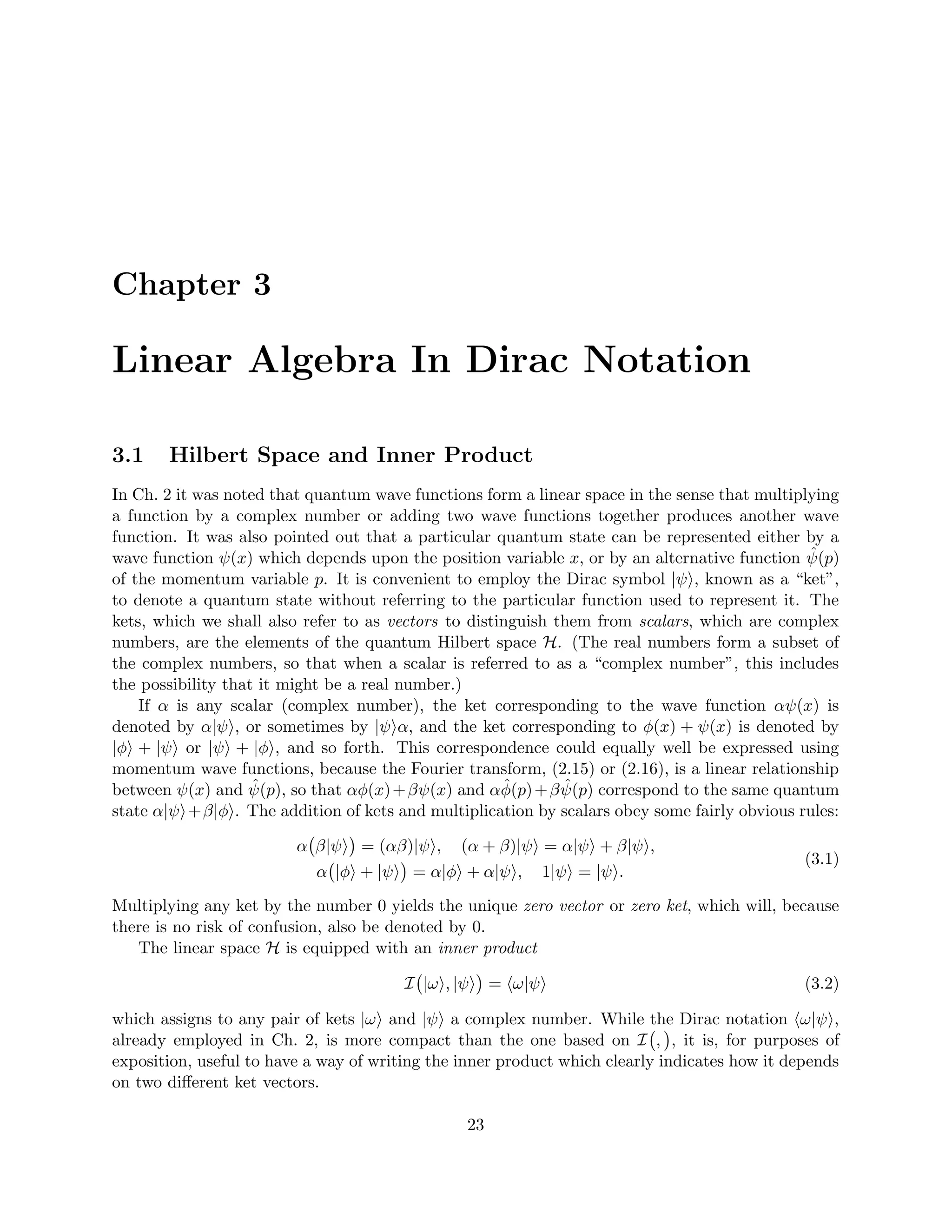 Linear algebra in the dirac notation | PDF