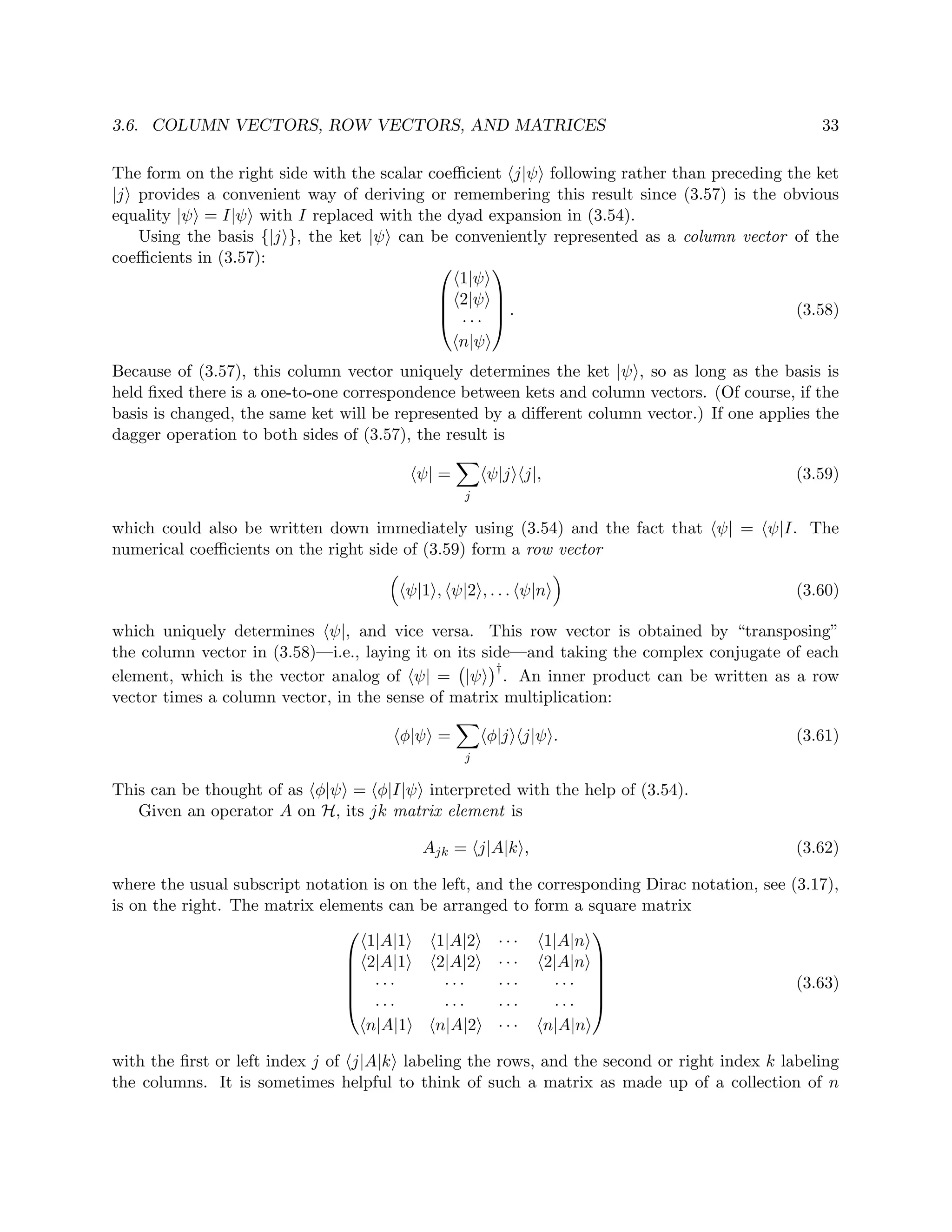 Linear algebra in the dirac notation | PDF