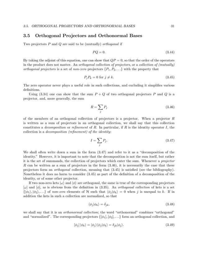 Linear Algebra In The Dirac Notation Pdf Physics Science