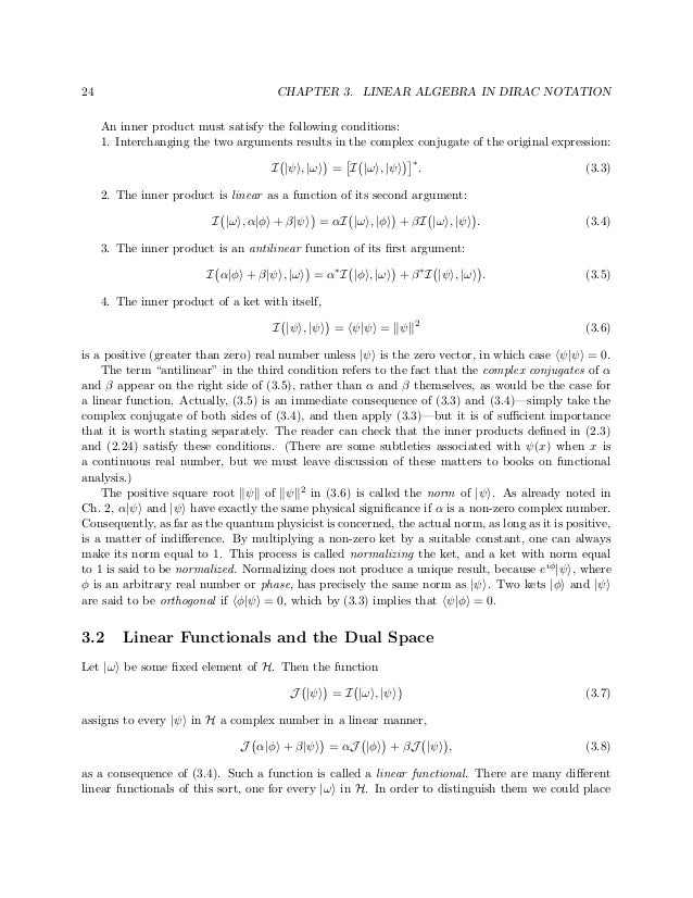 Linear algebra in the dirac notation