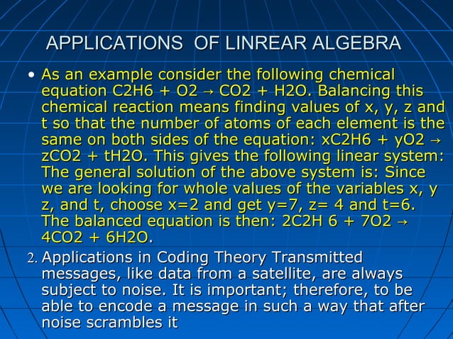 Linear algebra notes 1 | PPT | Chemistry | Science