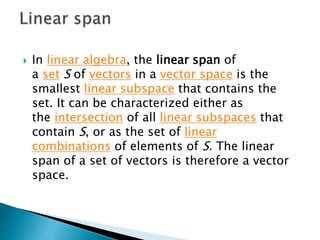Linear algebra | PPTX