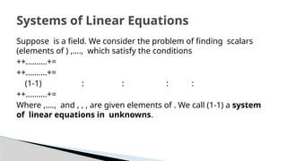 Linear Algebra PPT M.Sc., Mathematics Unit-1.pptx | Physics | Science
