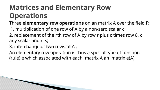 Linear Algebra PPT M.Sc., Mathematics Unit-1.pptx | Physics | Science