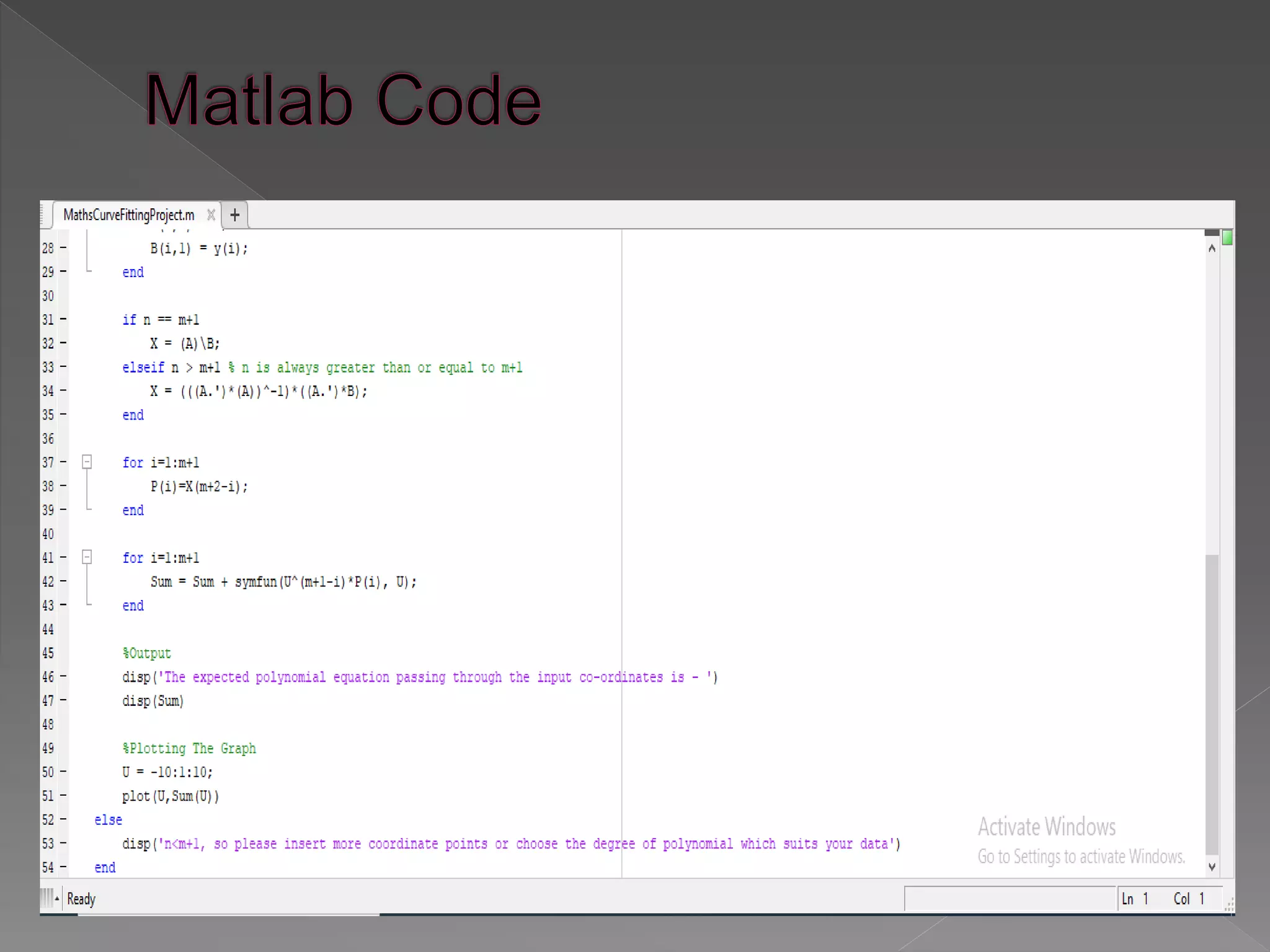 Curve Fitting - Linear Algebra | PPT