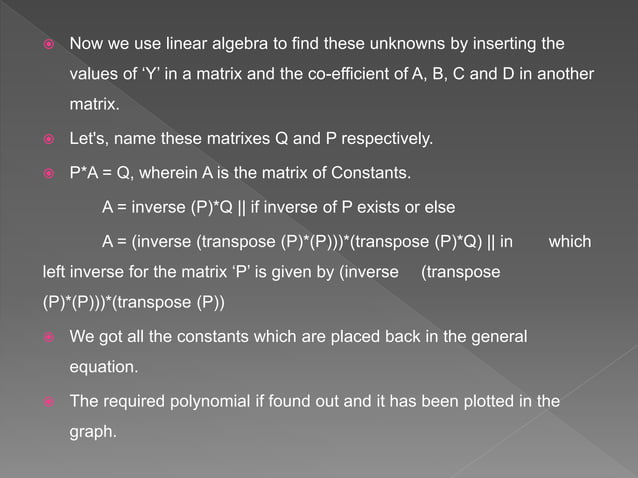 Curve Fitting - Linear Algebra | PPT