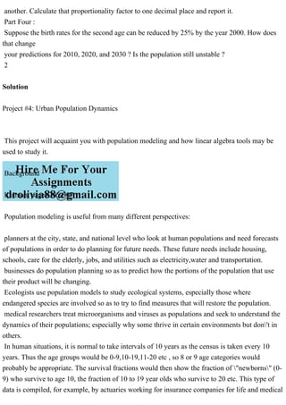 Linear Algebra Project Urban Population Dynamics This project is.pdf