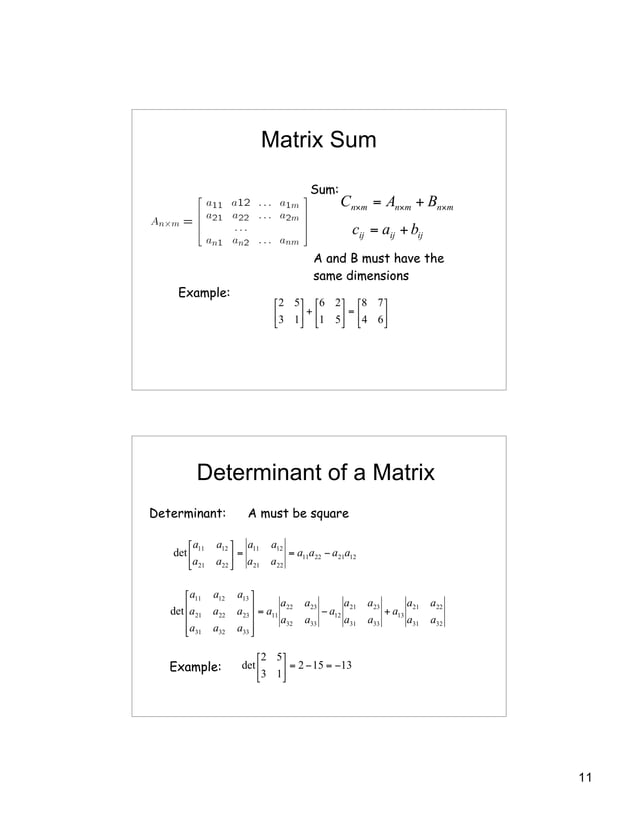 Linear algebra review | PDF