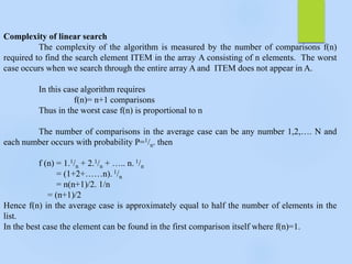 Linear and binary search | PPTX