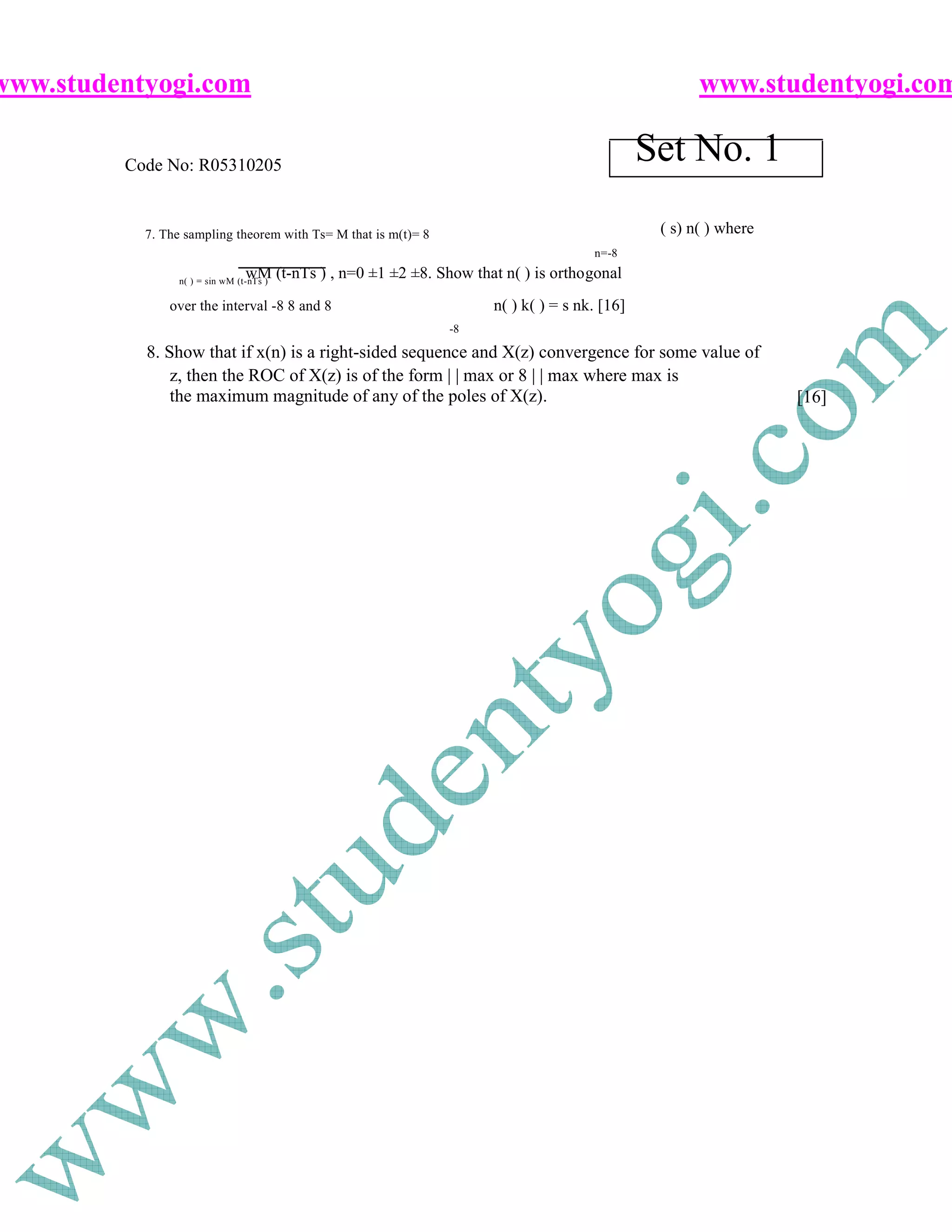 Linear and discrete systems analysis Jntu Model Paper{Www.Studentyogi ...