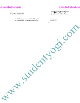 Linear and discrete systems analysis Jntu Model Paper{Www.Studentyogi ...
