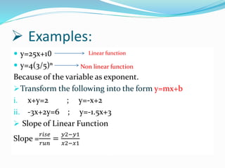 Linear and exponential functions | PPTX