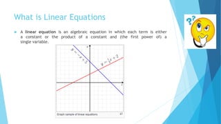 Linear and non linear equation | PPTX