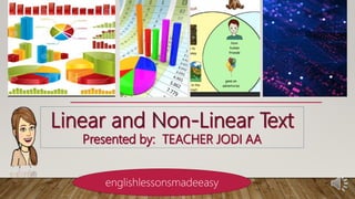 Linear and non linear text | PPTX | Books and Literature