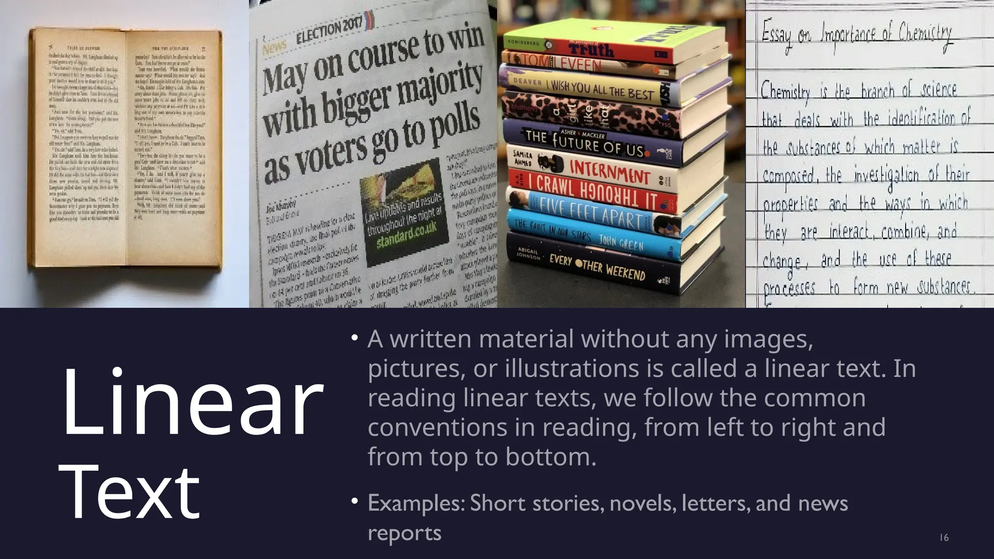 linear and non linear illustration grade 10 english quarter 1 | PPTX