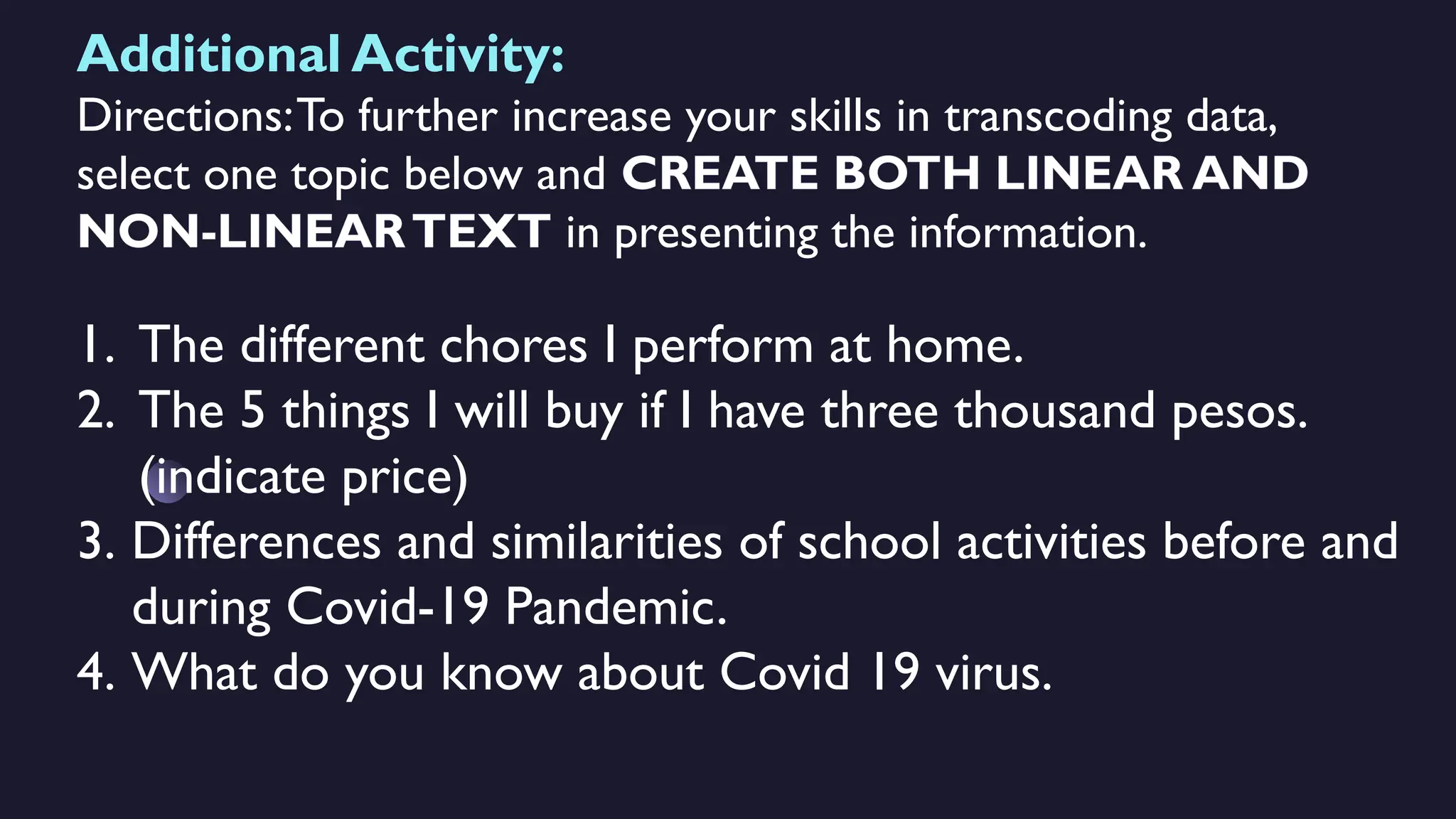 linear and non linear illustration grade 10 english quarter 1 | PPTX