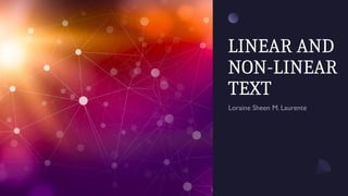 linear and non linear illustration grade 10 english quarter 1 | PPTX