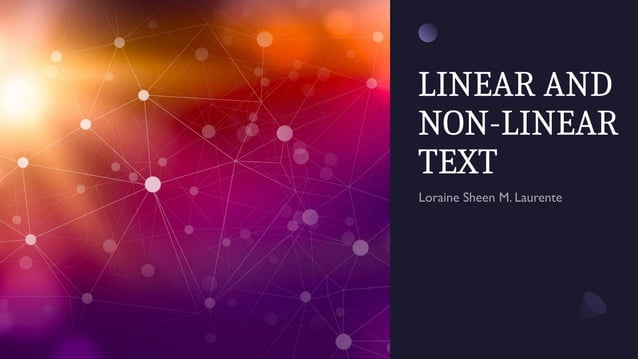 linear and non linear illustration grade 10 english quarter 1 | PPTX ...
